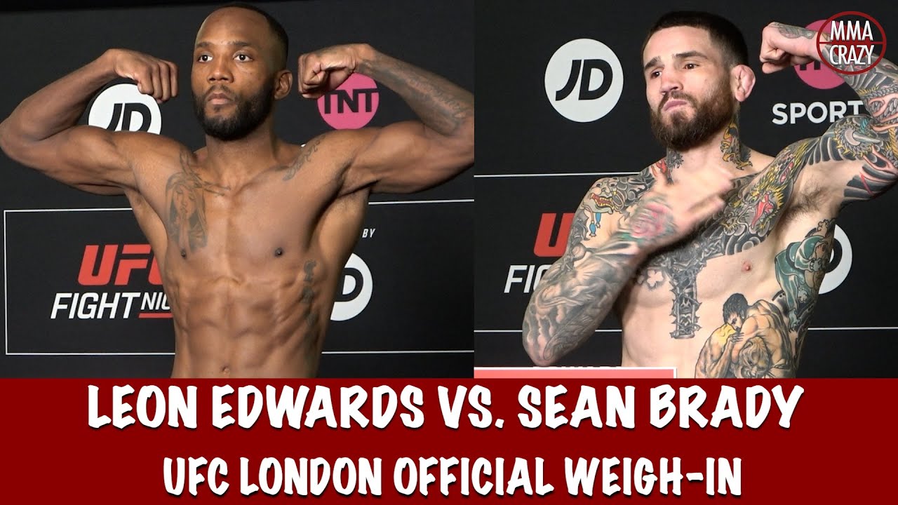 UFC London Official Weigh Ins: Leon Edwards & Sean Brady - YouTube