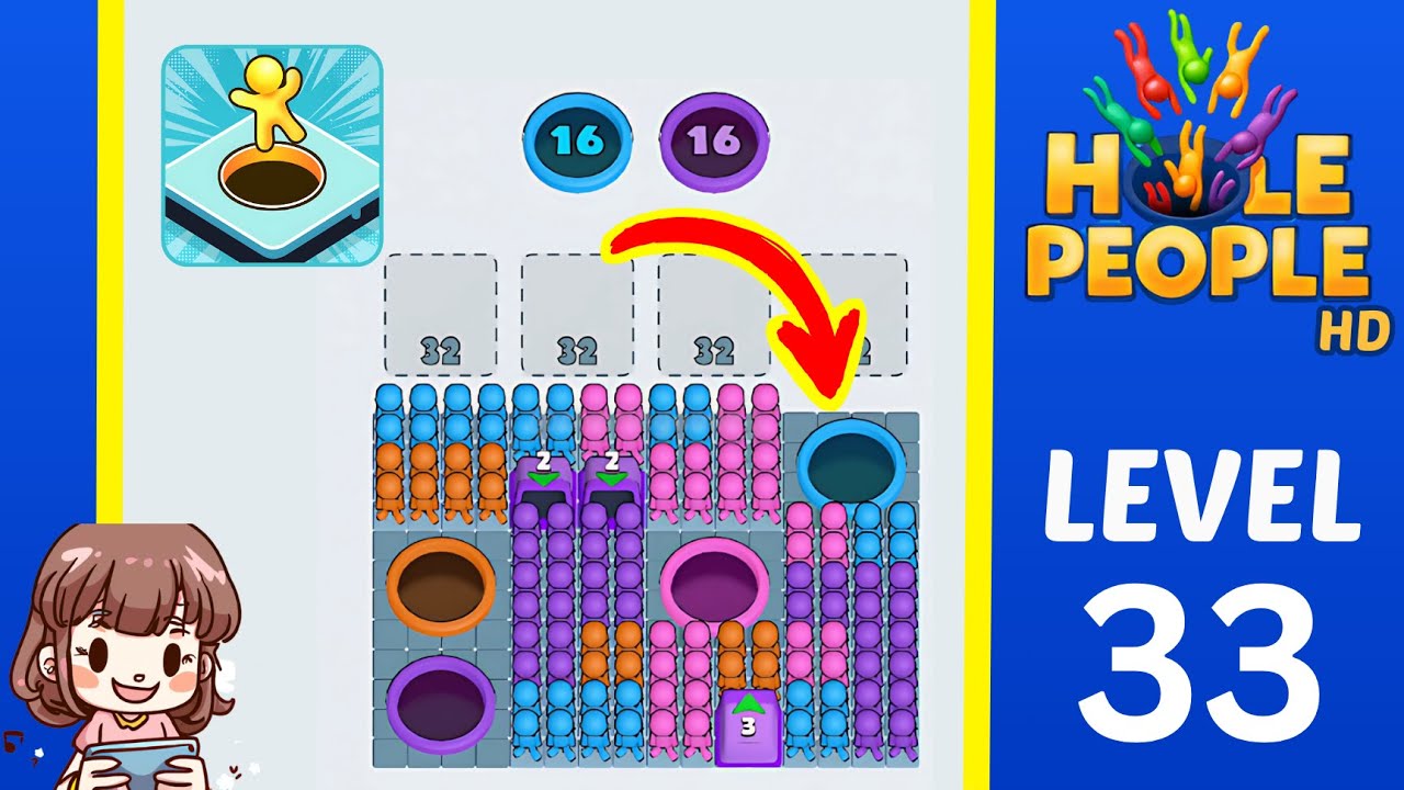 Hole People Level 33 Solution Walkthrough - YouTube