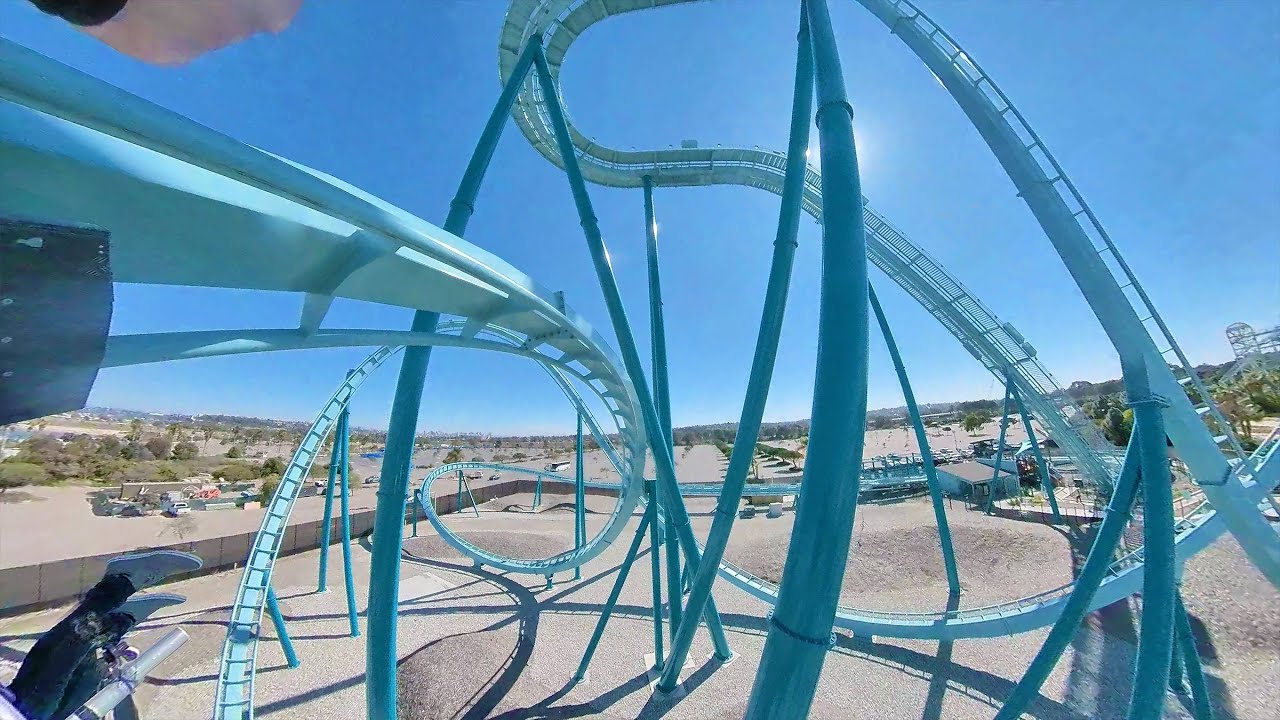 *NEW* Emperor Dive Coaster Front Row POV | SeaWorld San Diego 2022 ...