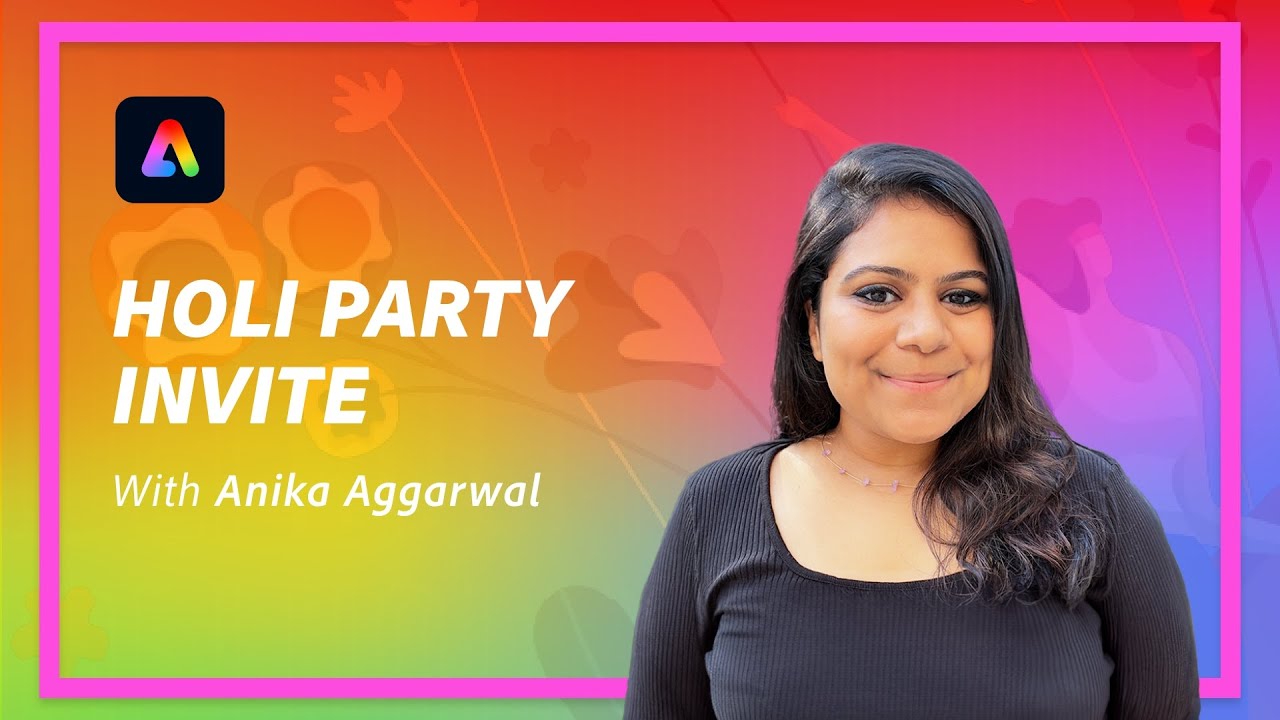Creating a Holi Party Invite with Adobe Express - YouTube