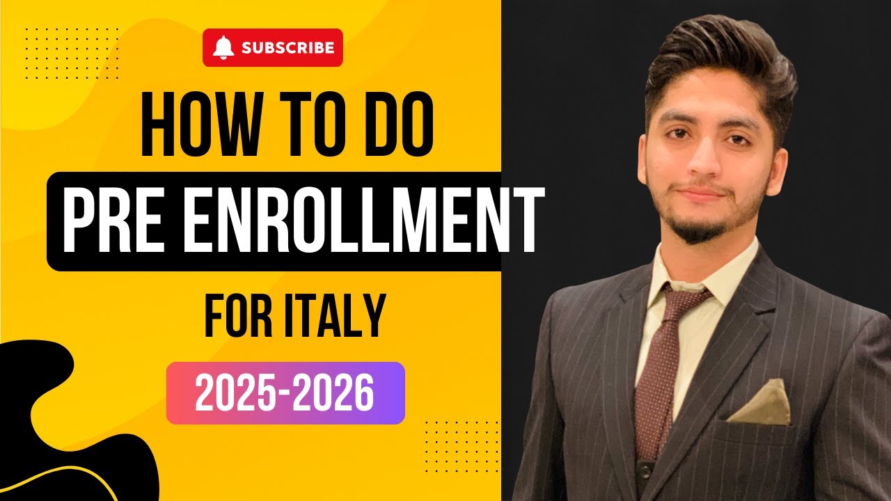 HOW TO DO/APPLY FOR PRE ENROLLMENT FOR ITALY | PRE ENROLLMENT COMPLETE ...