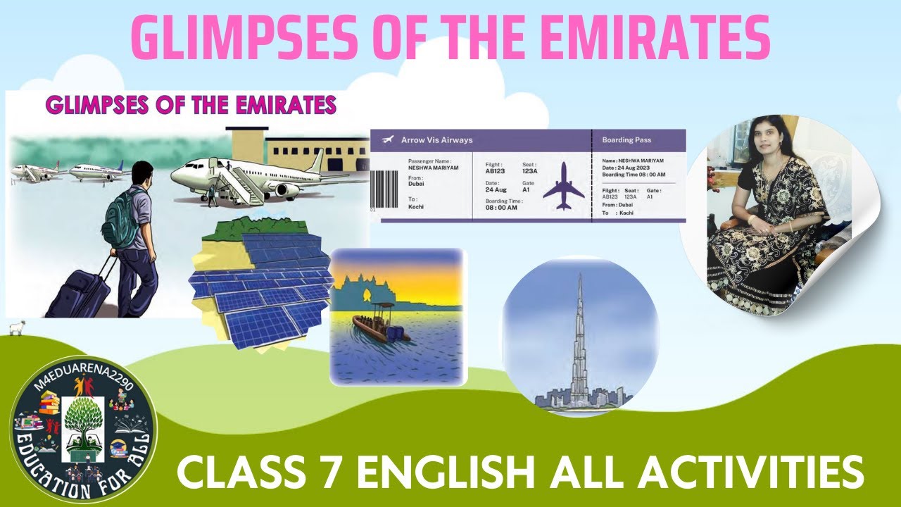 Class VII English Chapter "Glimpses of the Emirates" all activities ...