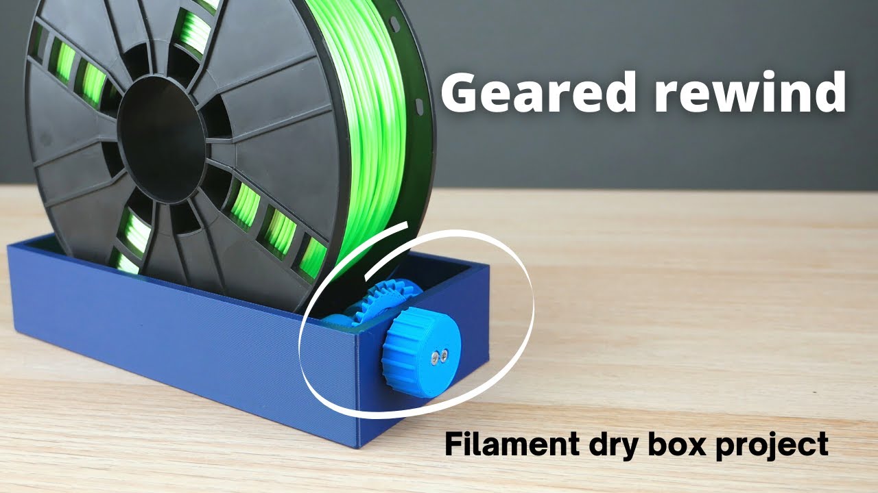 Filament rewind mechanism, geared and airtight(ish) - YouTube