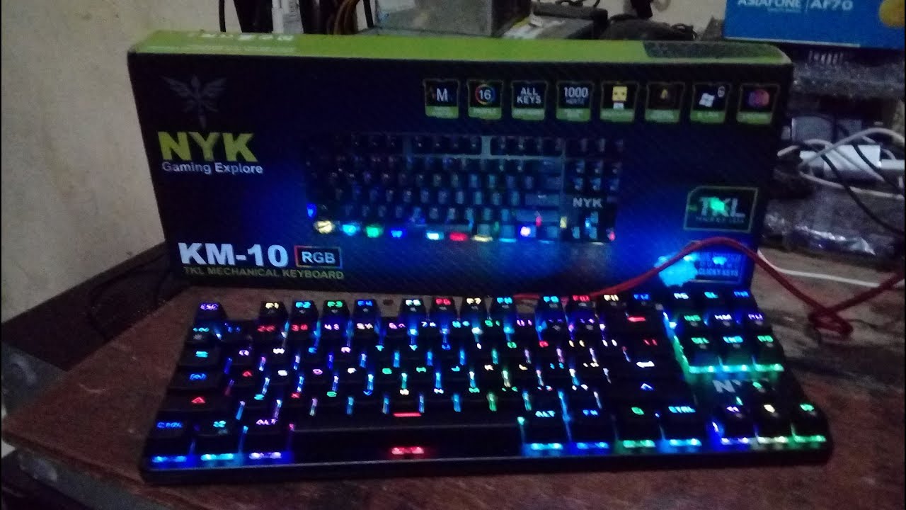 Unboxing & Review Keyboard Mechanical NYK KM-10 - YouTube
