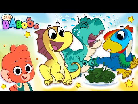 Club Baboo | Why are the baby Dinosaurs crying? | They are hungry! | Learn what Dinobabies Eat!