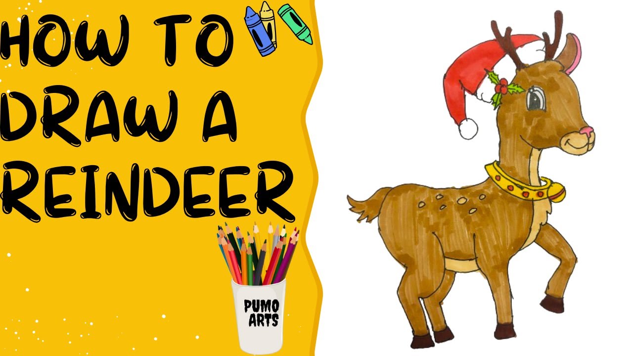 How to draw a Rein deer for kids/Easy Rein deer drawing/Christmas ...