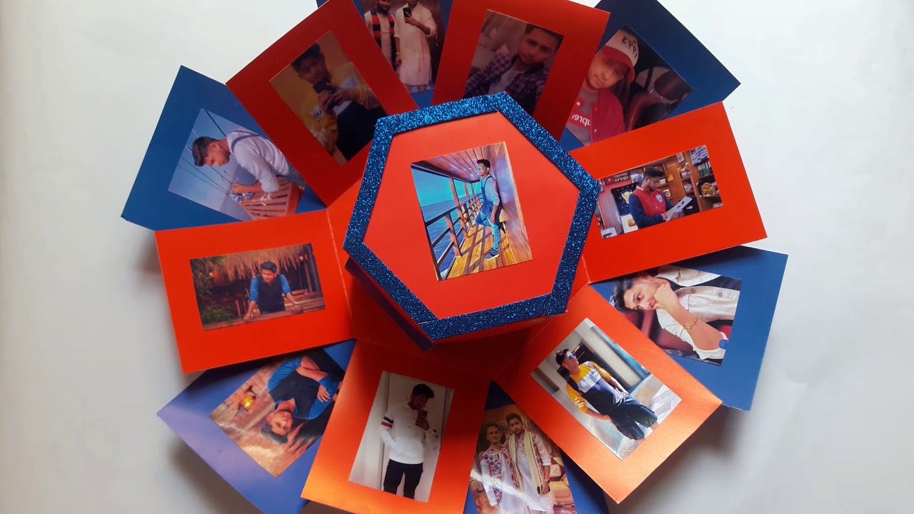 Hexagon explosion box 😍🎀 / hexagonal explosion 💙♥ || box ideas 🎁💕 - YouTube