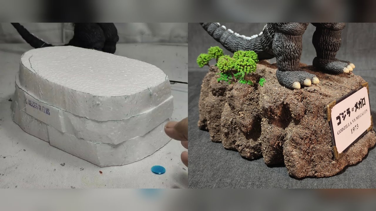 How to Make SHMA/NECA Godzilla Figure Base - YouTube