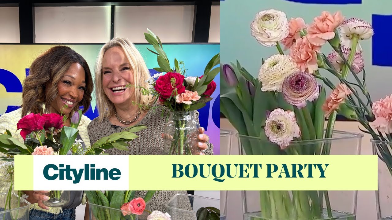 How to throw a flower arrangement party on a budget - YouTube
