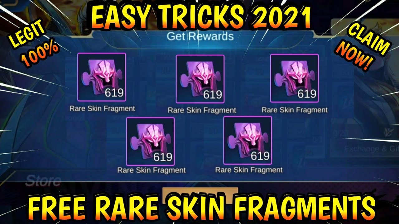 5 EASY TRICK TO GET FREE RARE SKIN FRAGMENTS (2021) IN MOBILE LEGENDS ...