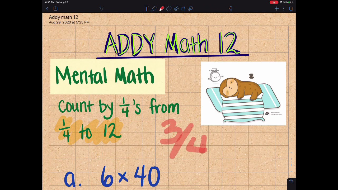 Addy Math lesson 12 - YouTube