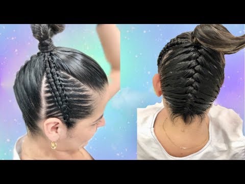 Trenzas laterales en doble pasa cinta y trenza normal trasera/trenza ...