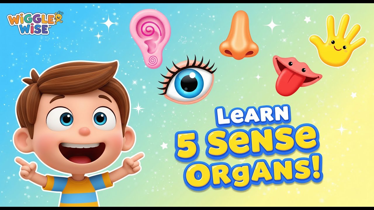 Sense Organs Song for Kids | Learn 5 Senses with Fun Animation & Music ...