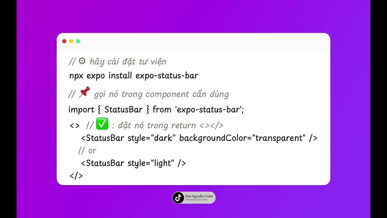 React Native Tip 🚀 : Change Background Statusbar in React Native (Expo) - YouTube