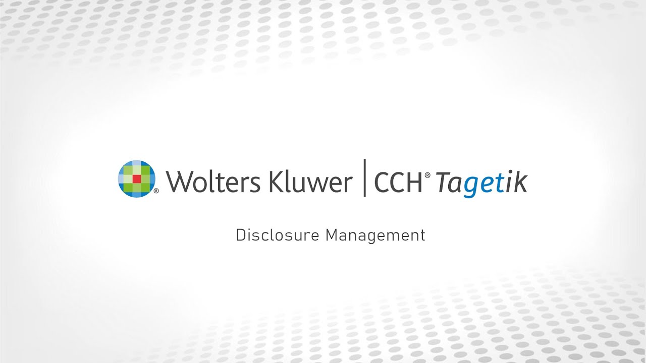 CCH Tagetik for Disclosure Management - YouTube