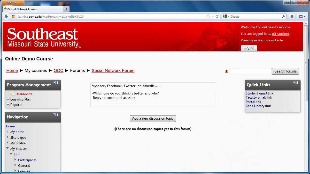 Moodle Demo Course - Navigating Forums - YouTube
