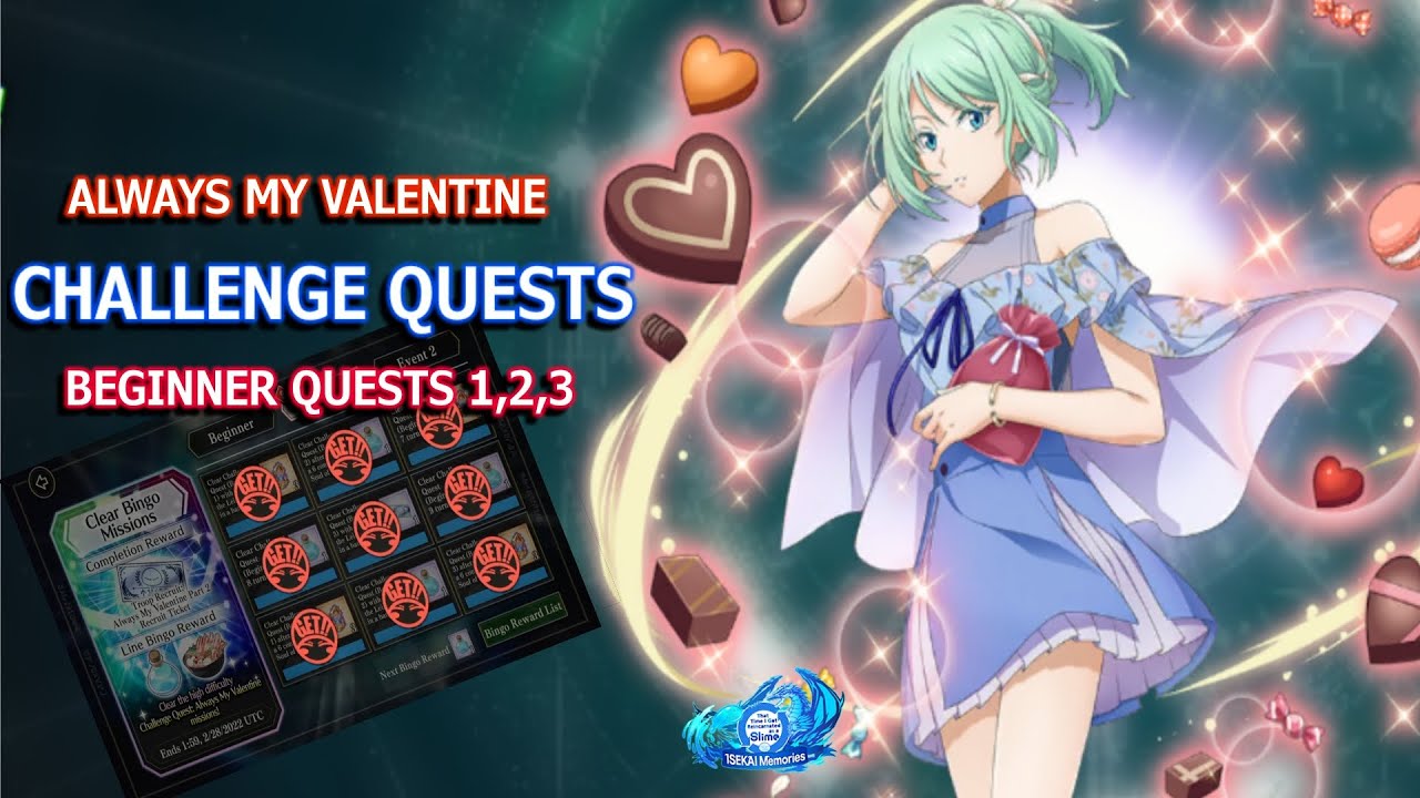 FULL BINGO CLEAR | Beginner 1,2,3 ALWAYS MY VALENTINE challenge quests ...