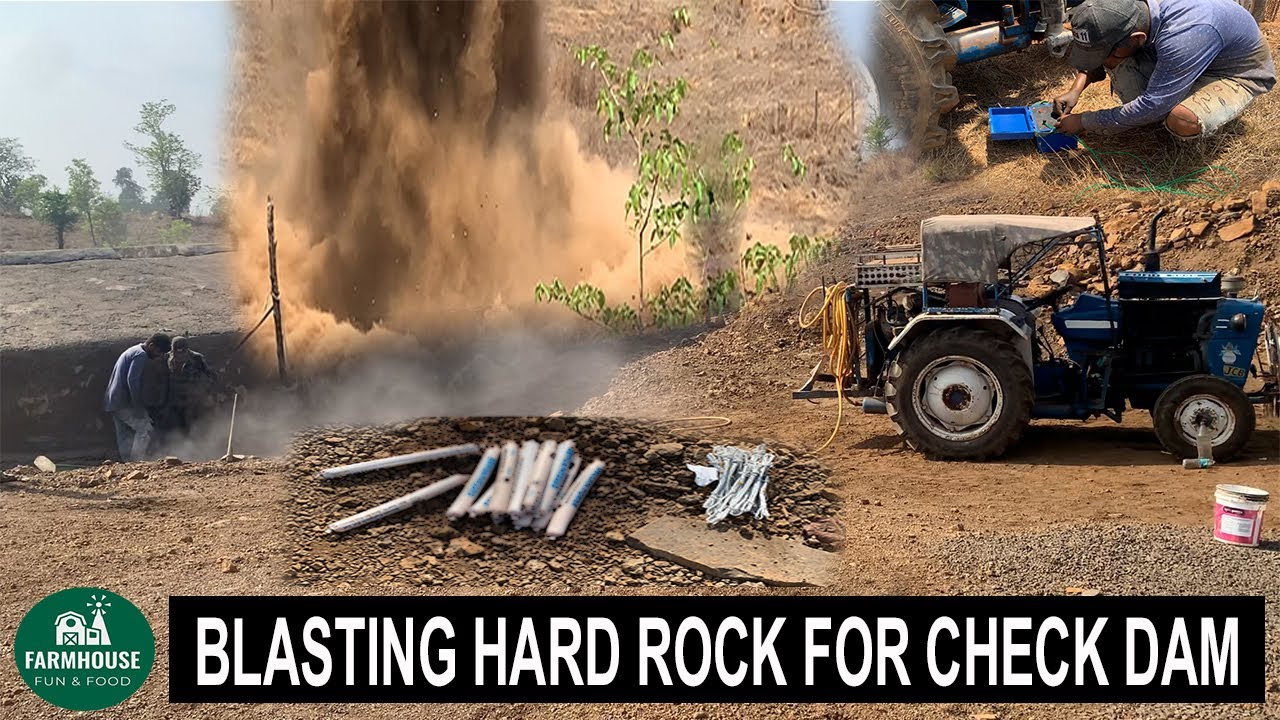 Blasting Hard Rock for Check Dam - YouTube
