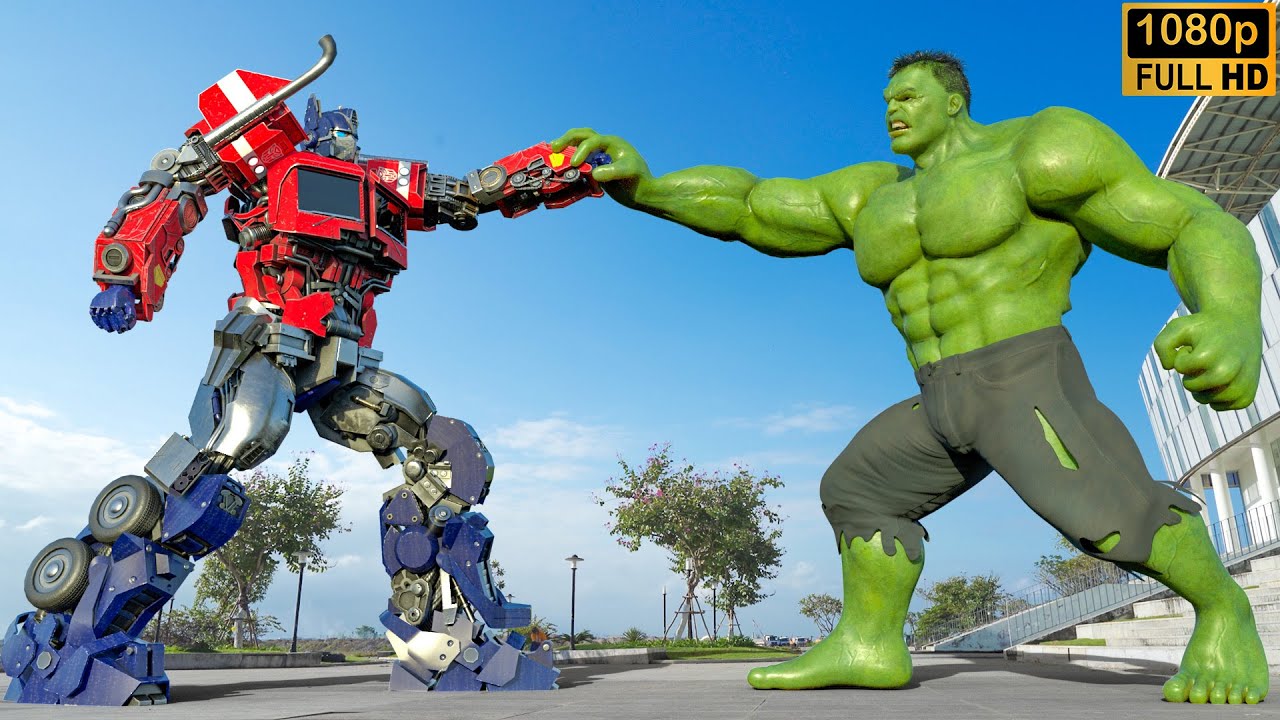 Transformers x Avengers - Optimus Prime vs Hulk Fight Scene (2024 ...