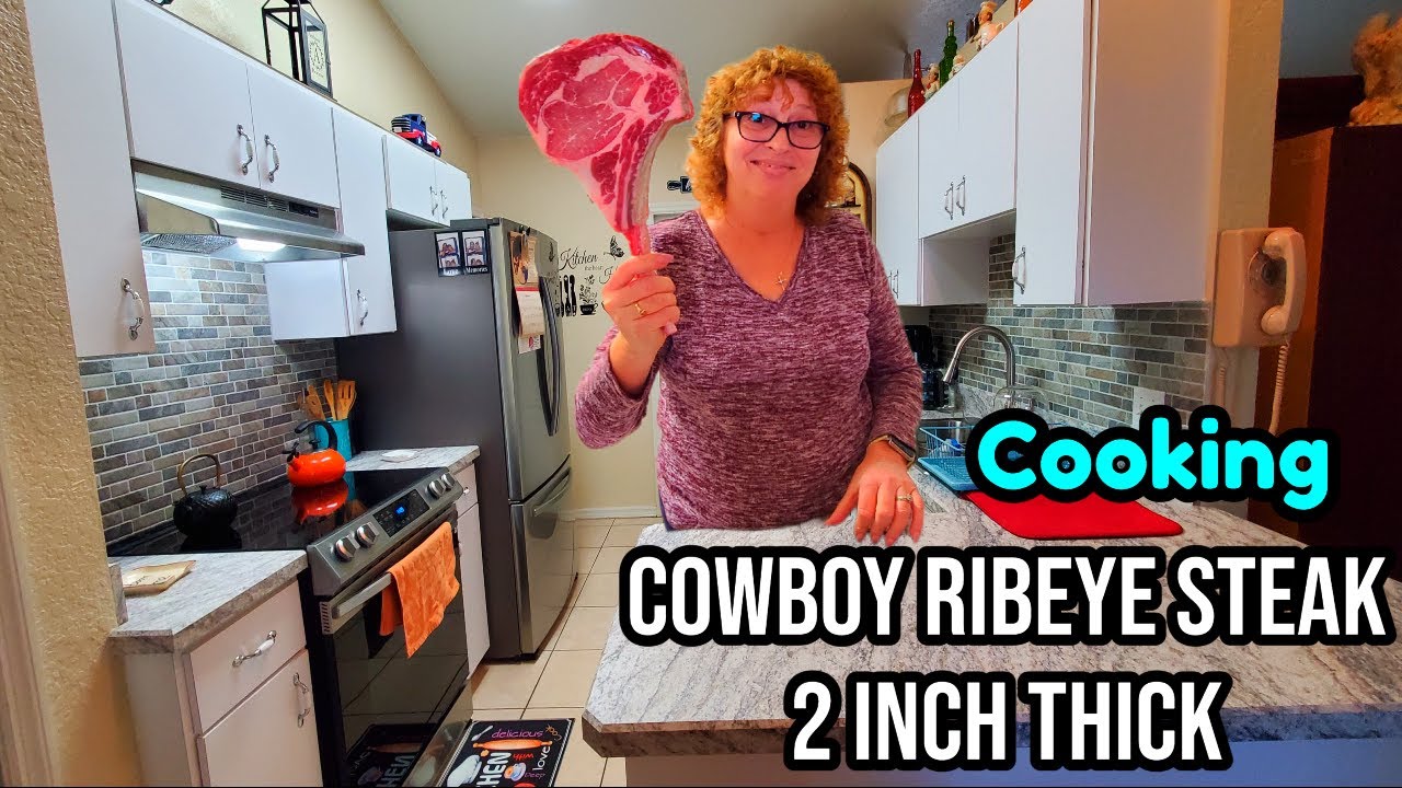 2 Inch Thick Cowboy Ribeye Steak 🥩Grilling - YouTube