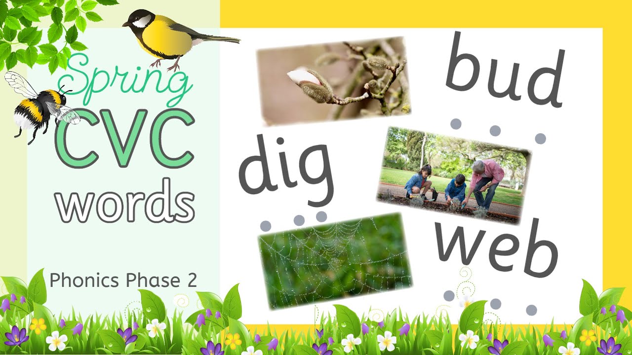 Spring Phonics l Blending for Reading l CVC Words | Phase 2 - YouTube