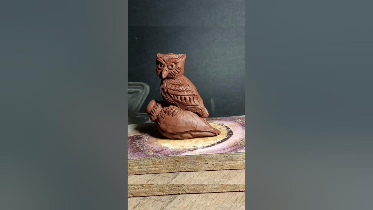 How to making Owl with clay😱easy clay Art Owl step by step😍sculpture ...