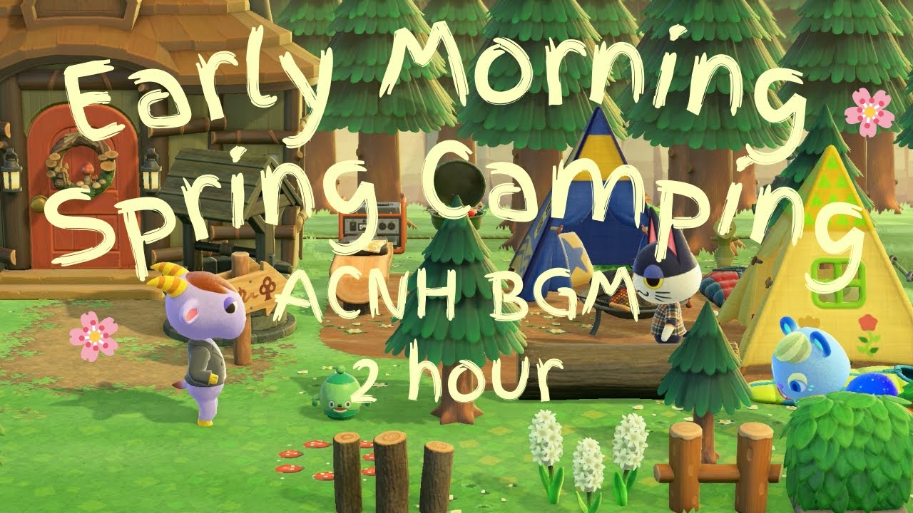5 am camping in animal crossing🌿| early morning ambience for relaxing ...