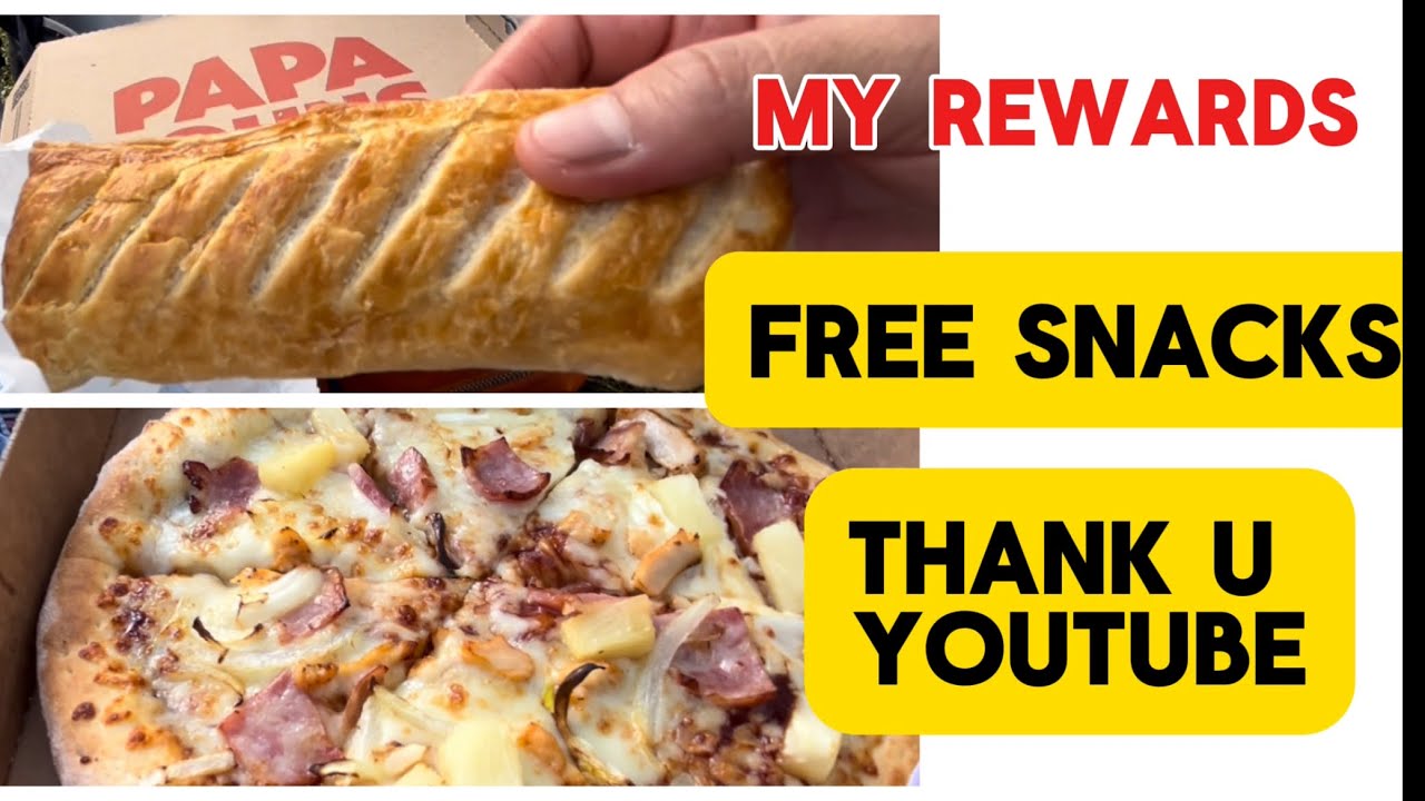 Free Pizza & sausage rolls Rewards #youtubehighfive #subscribe #mukbang ...