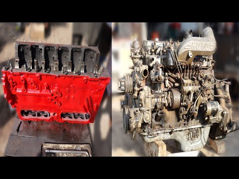 Diesel Engine 6 cylinder |  Back compression dangerous sound | Rebuilding  Hino Engine HO7D [Part.1]