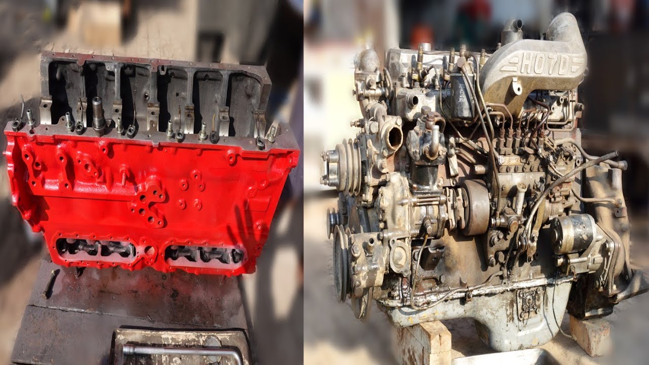 Diesel Engine 6 cylinder | Back compression dangerous sound ...