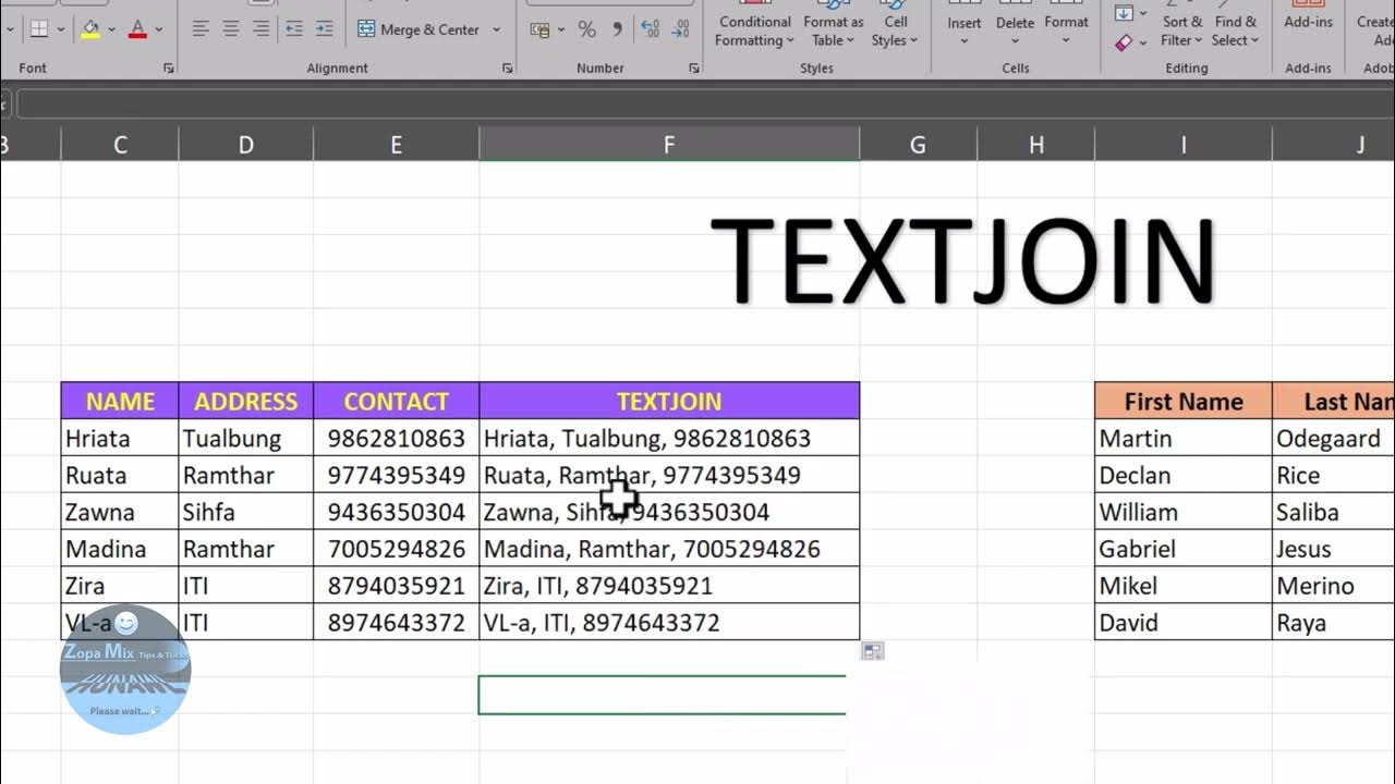 TEXTJOIN function in Ms Excel - YouTube