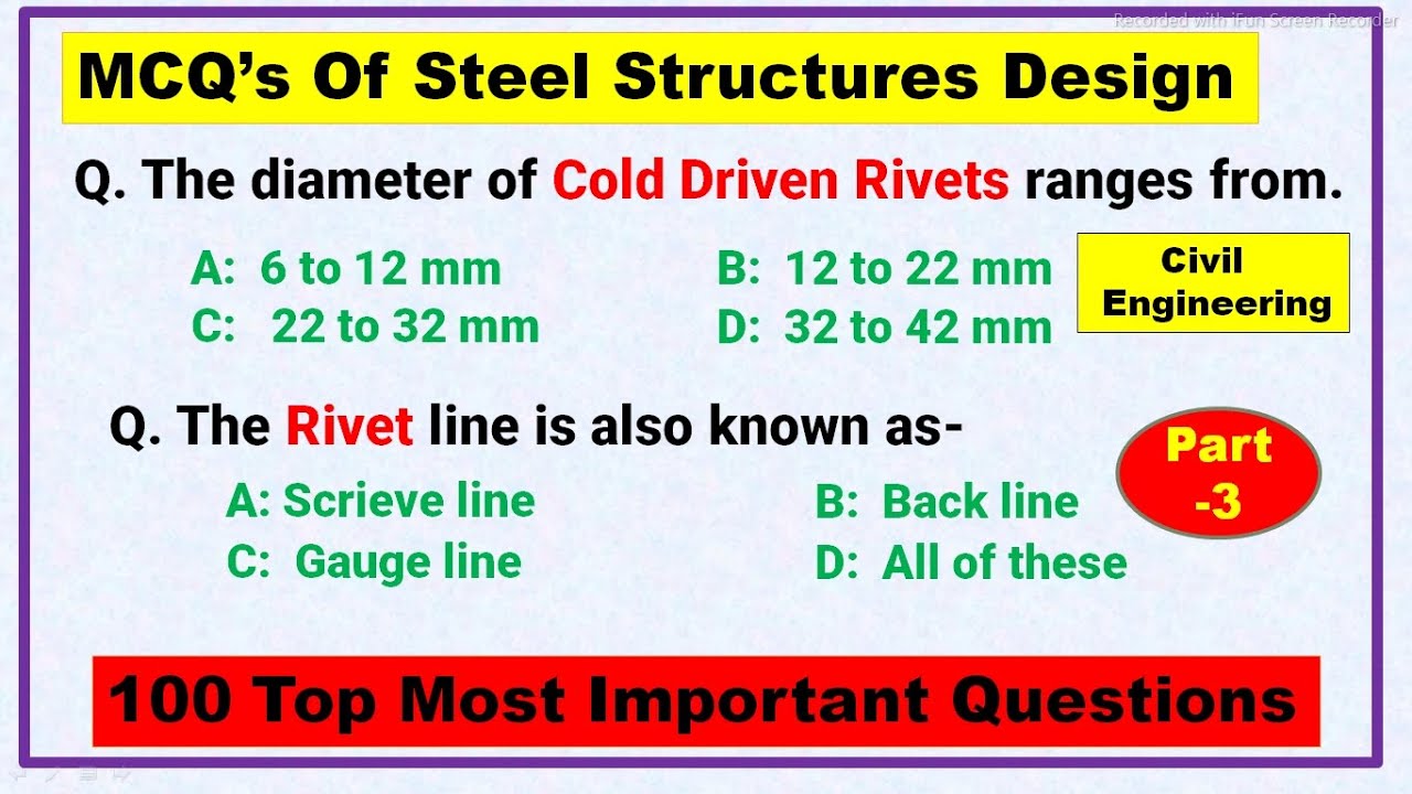 Design Of Steel Structure in Civil Engineering MCQ | Objective Type ...