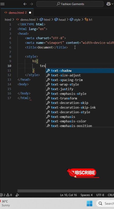 Text Shadow Colour add Using CSS #codexpertclass #bignners - YouTube