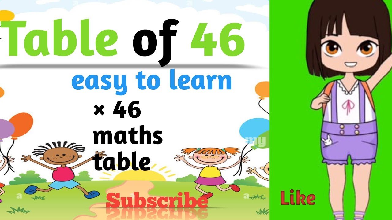 # Table 46 × 1= 46,#Multiplication Table forty-six, #46 का पहाड़ा # ...