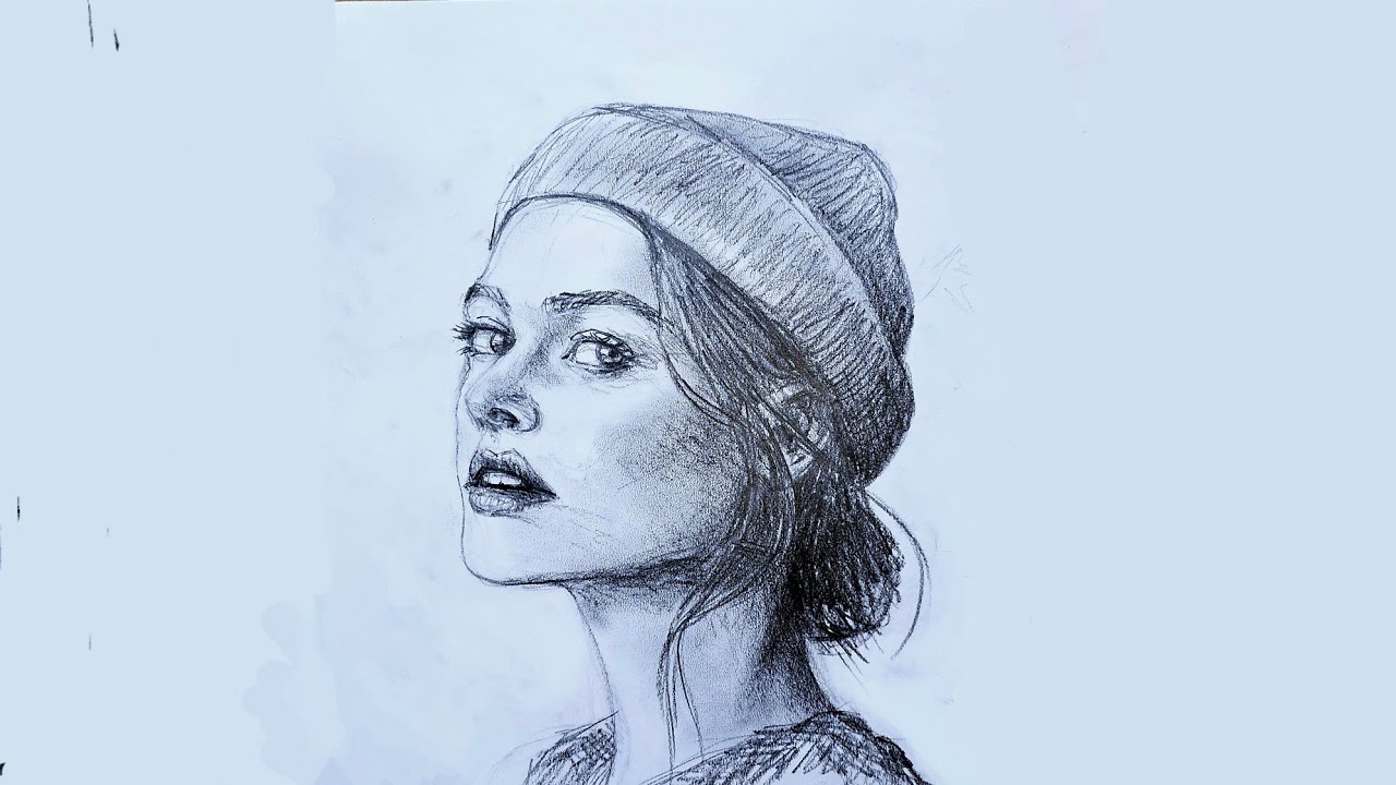 How to draw a face in 3/4 profile - YouTube