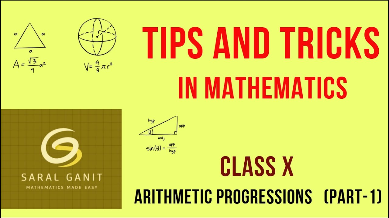 Tips and Tricks in Mathematics class 10 chapter 5 Arithmetic Progressions CBSE NCERT - YouTube