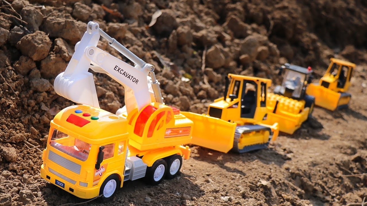 Construction vehicles toys for kids - Excavator , Crane , Wheel loader ...