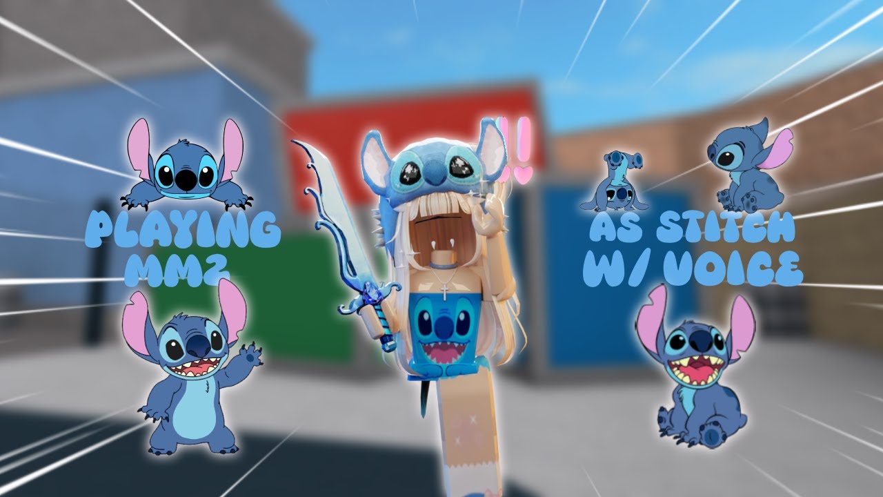 Playing MM2 as STITCH w/ Voice {Murder Mystery 2} - YouTube