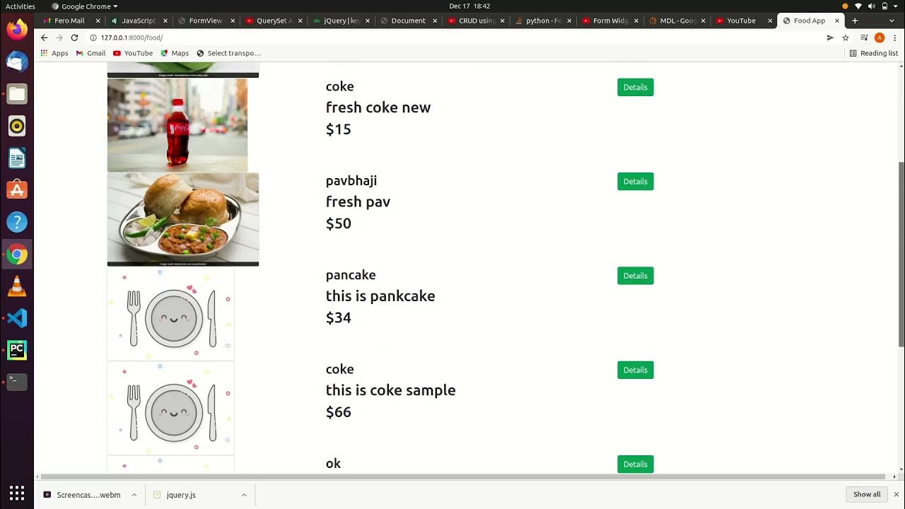 Food App Using Python Django - YouTube