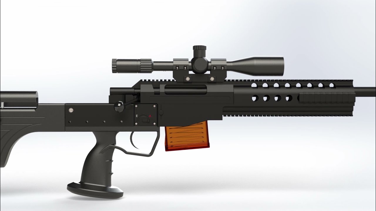 SolidWorks ile Keskin Nişancı Tüfeğimiz Bora 12 Super Sniper Video ...