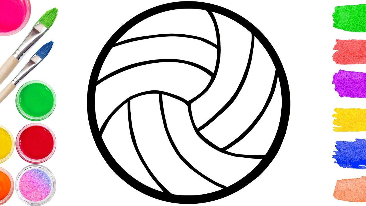 How to Draw a Volleyball Ball | Drawing and Coloring - YouTube