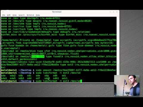 Encrypt a Partition with luksformat in Linux - BASH - YouTube