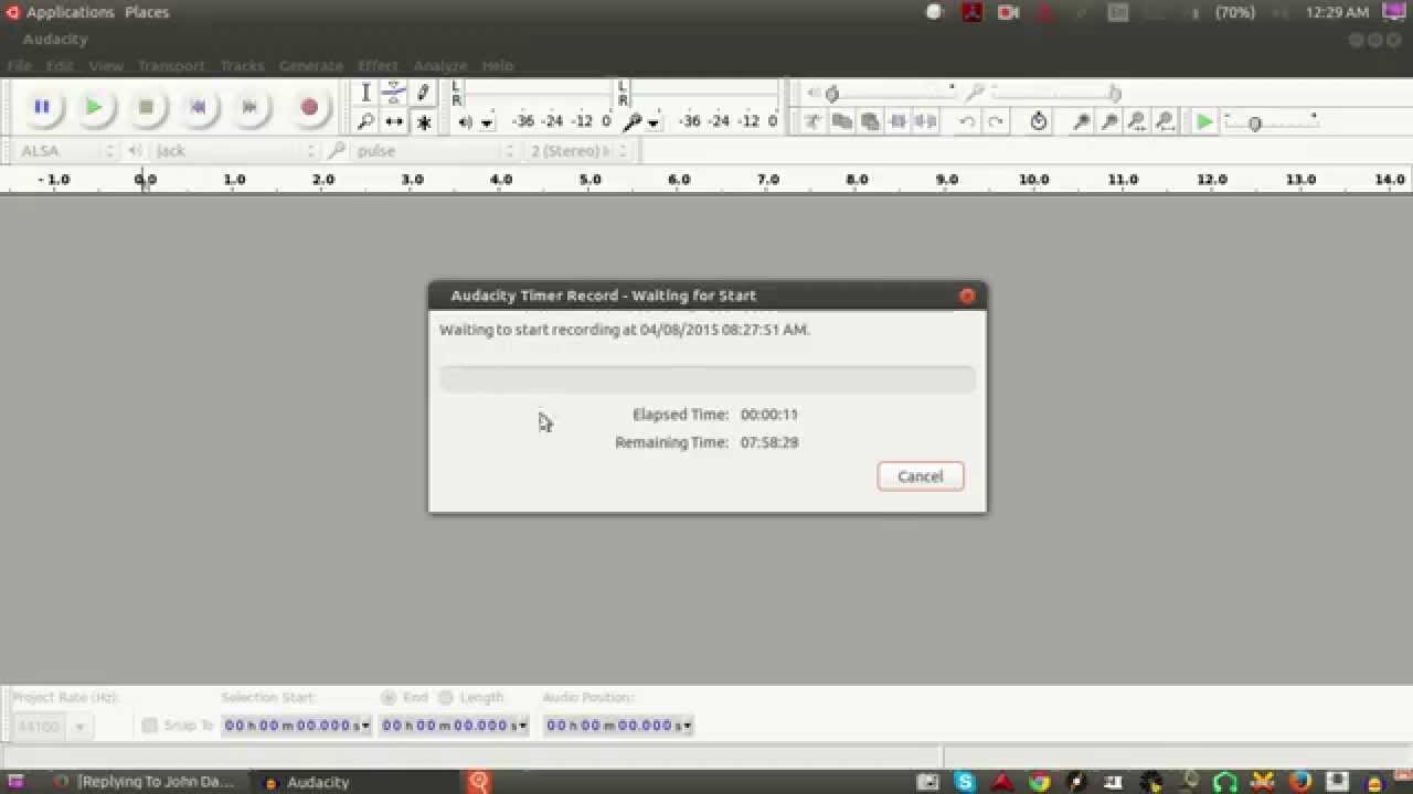 Using the Timer Record function in Audacity - YouTube