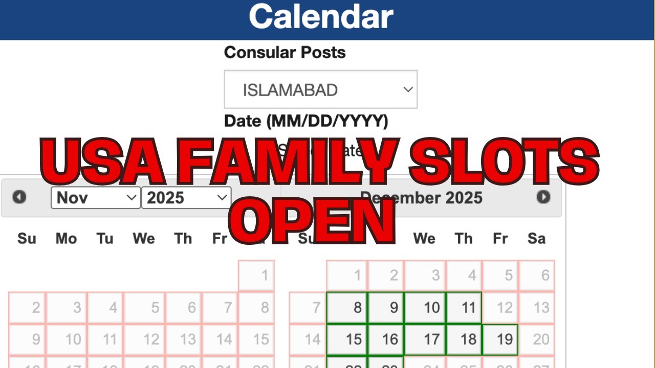USA Visa Family Slots Open 2025 🇺🇸 | Schedule Appointment Fast – 100% ...