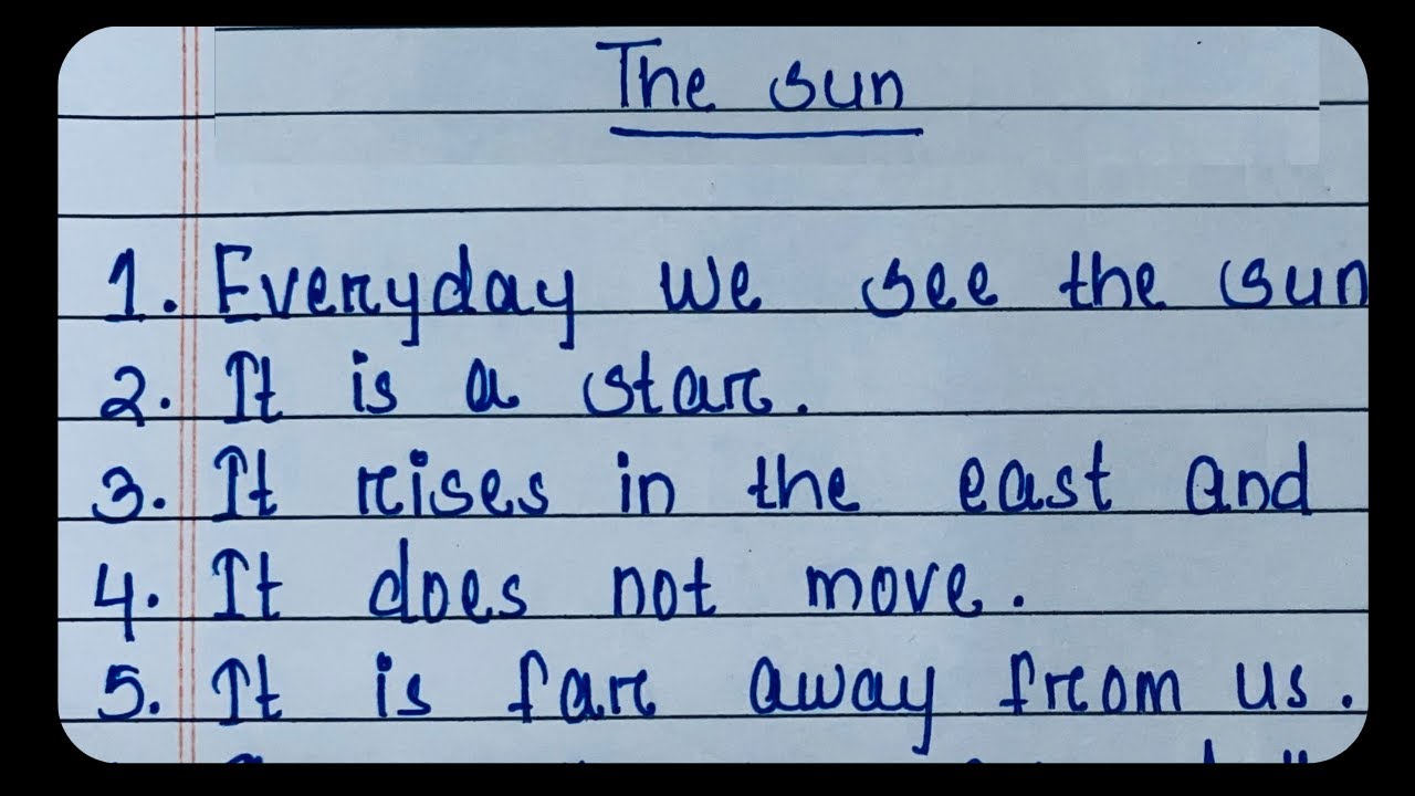 10 Lines on Sun🌞 in English | The sun easy in English | Short Essay on ...