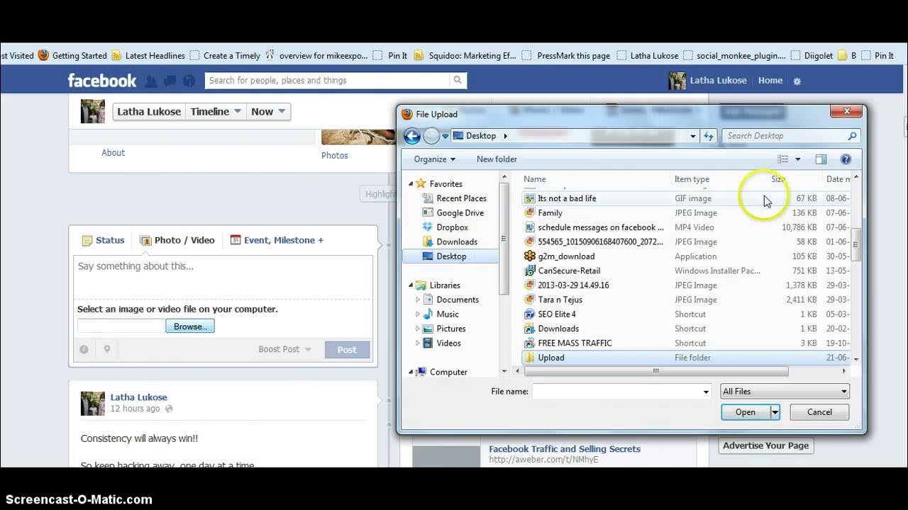How to upload video to facebook part 1 - YouTube