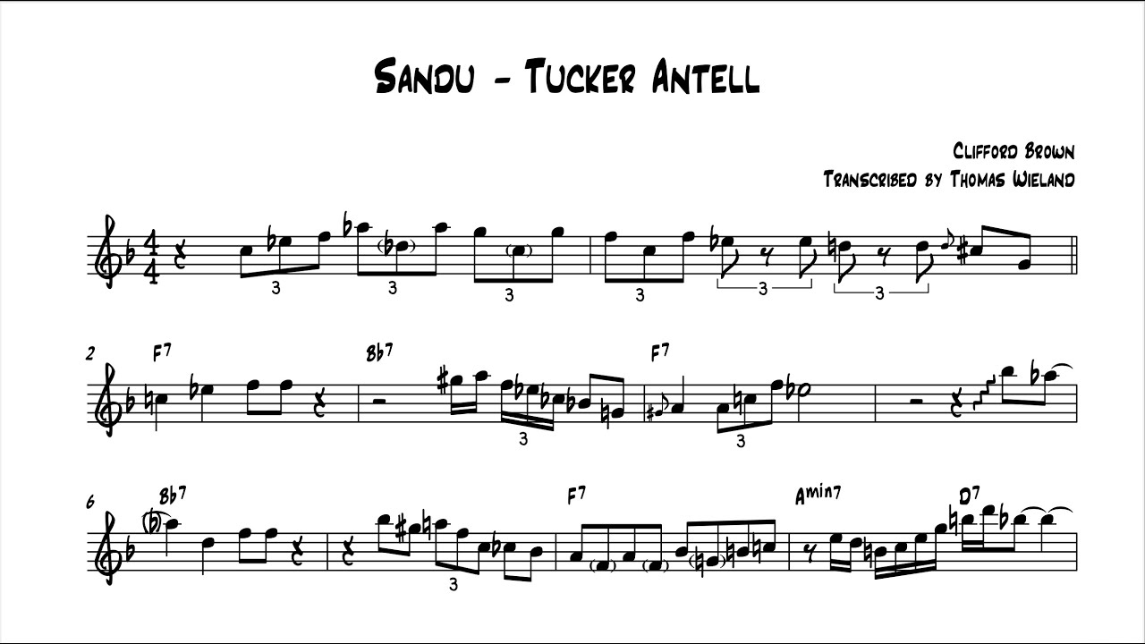 Sandu - Tucker Antell (Bb Solo Transcription) - YouTube