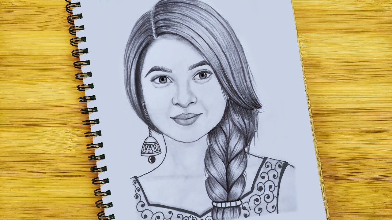 How to Draw a Traditional Girl ll Jennifer Winget Drawing ll Girl ...