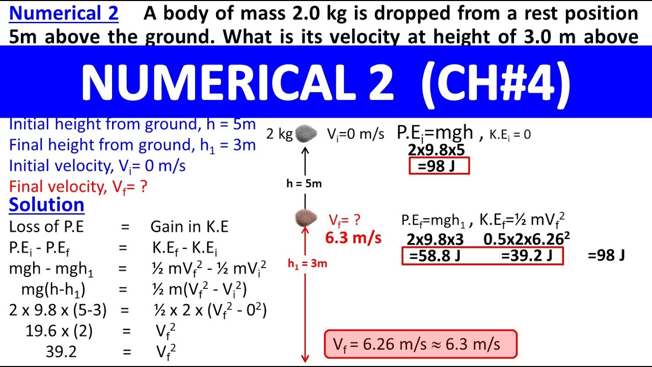Class 11 Physics Chapter 4 Numerical 2 | Work and Energy First Year Physics Numericals Study ...
