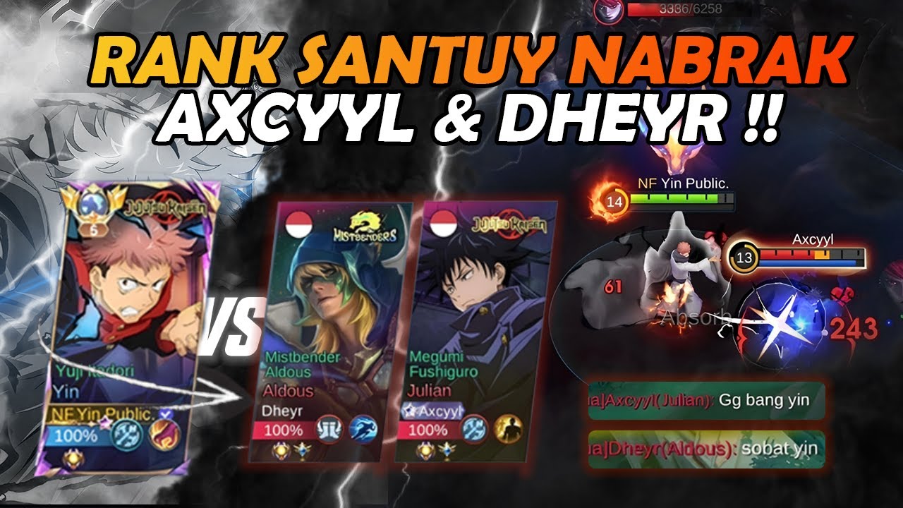 LAGI RANK SANTUY NABRAK AXCYYL& DHEYR KENA BANTAI - MOBILE LEGENDS ...